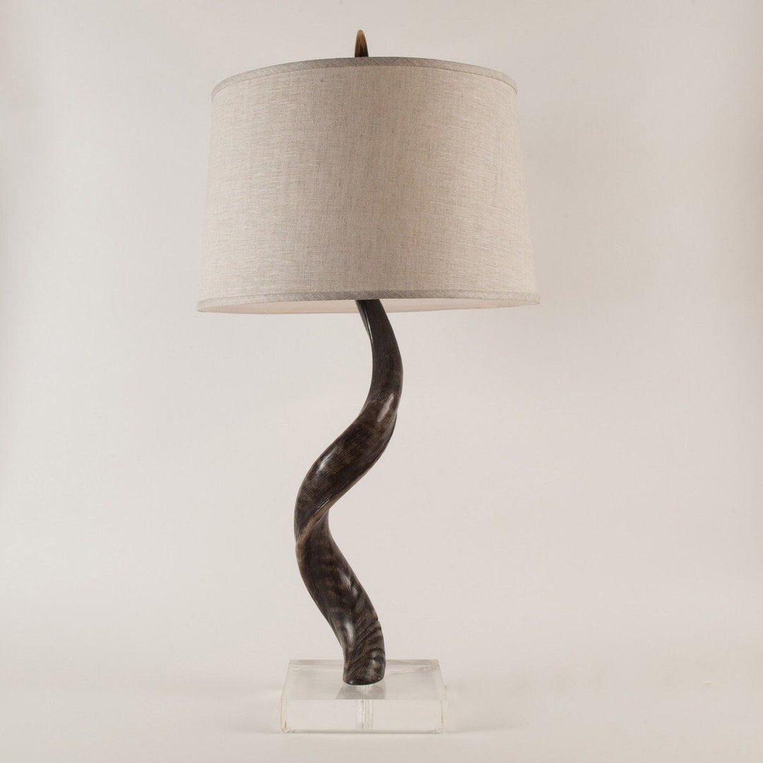 African Kudu Horn Table Lamp With Acrylic Base - Etsy