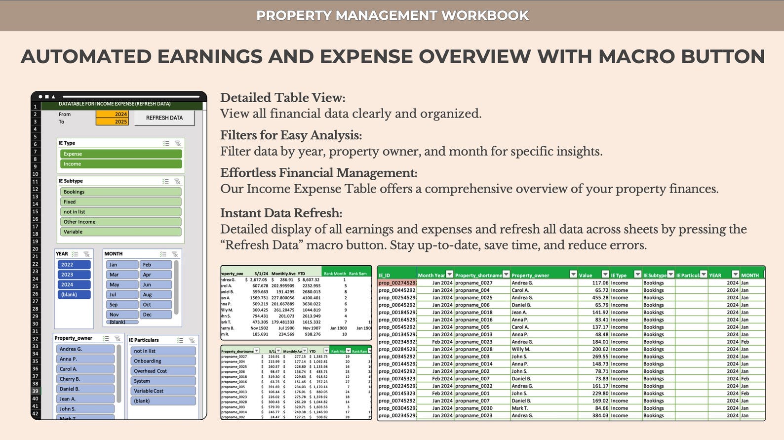 Ultimate Airbnb STR Property Management Excel Dashboard Automated ...