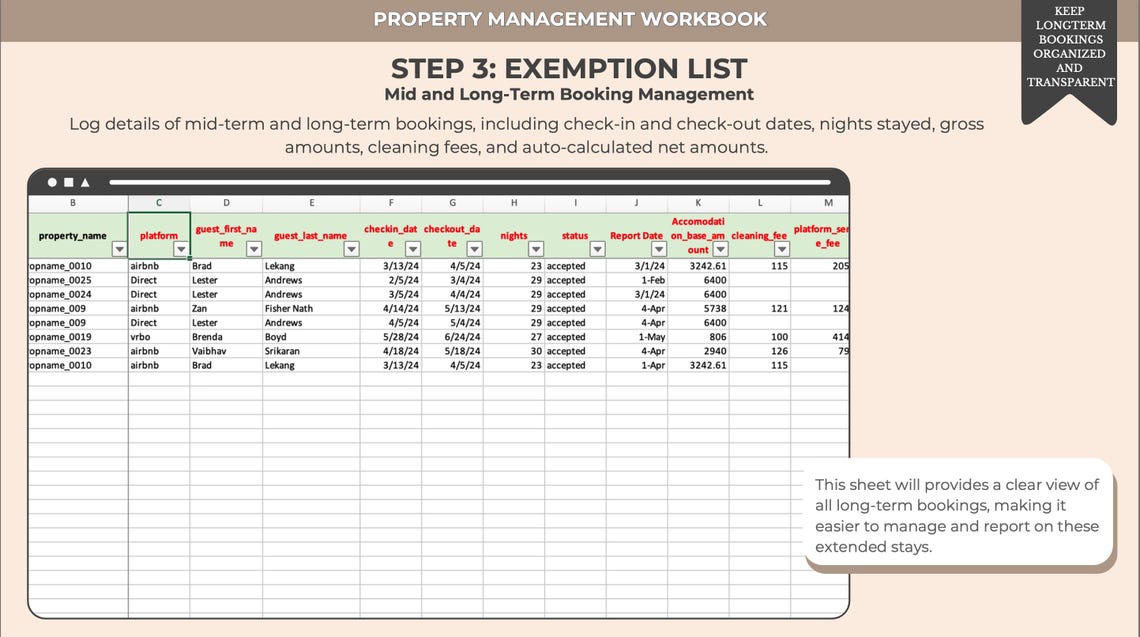 Ultimate Airbnb STR Property Management Excel Dashboard Automated ...