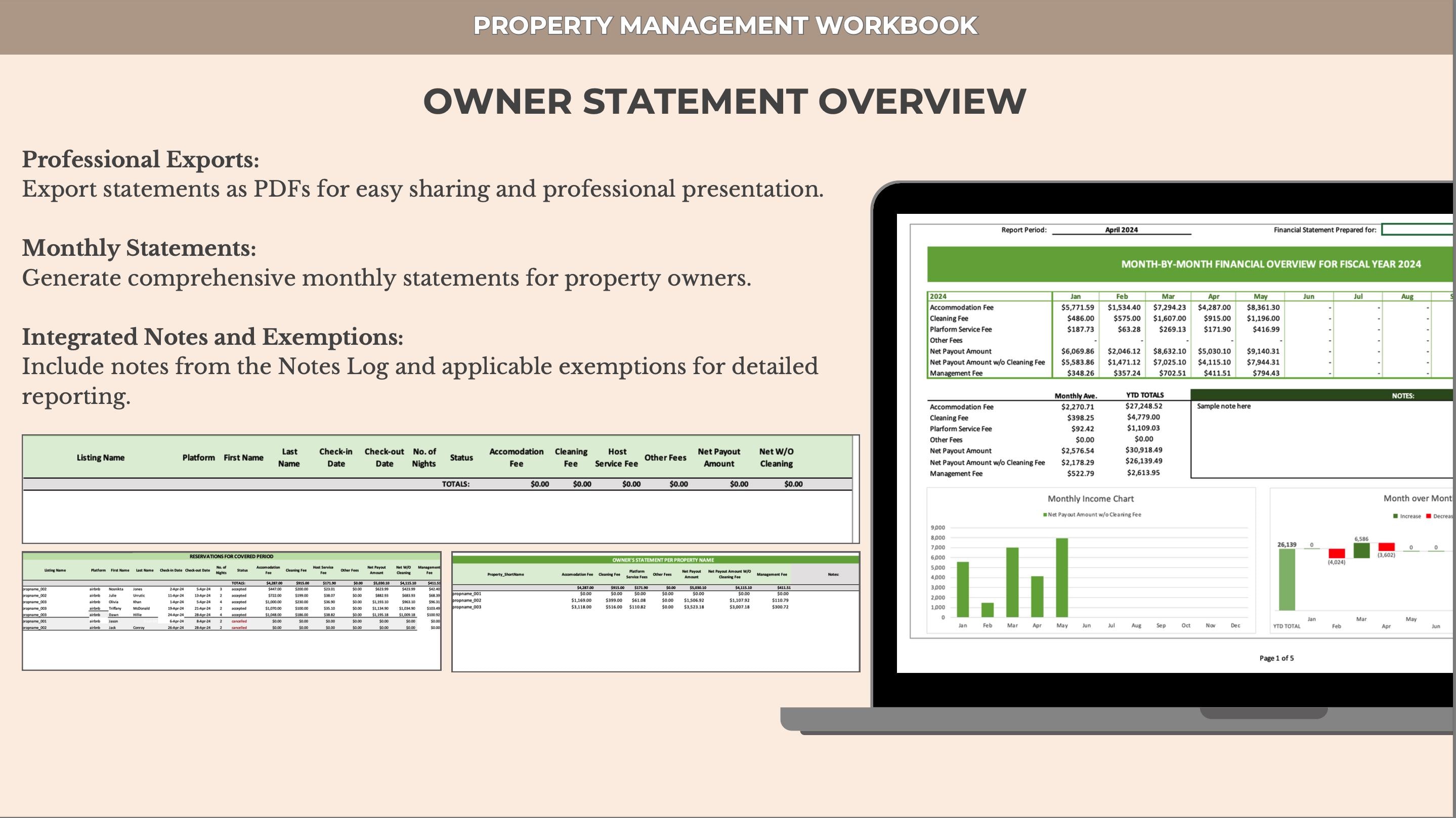 Ultimate Airbnb STR Property Management Excel Dashboard Automated ...