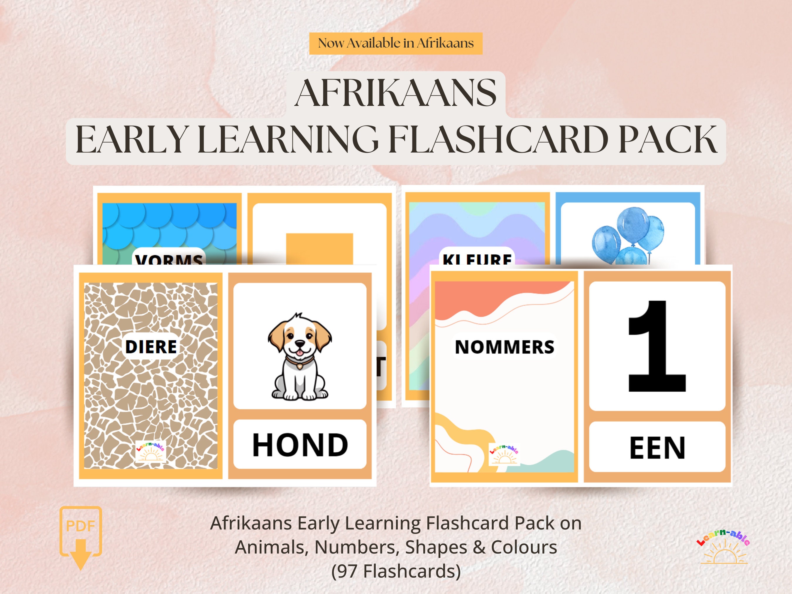Afrikaans Learning Flashcards | Speech Development | Early Learning ...