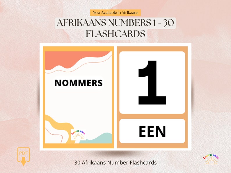 Afrikaans Learning Flashcards | Speech Development | Early Learning ...