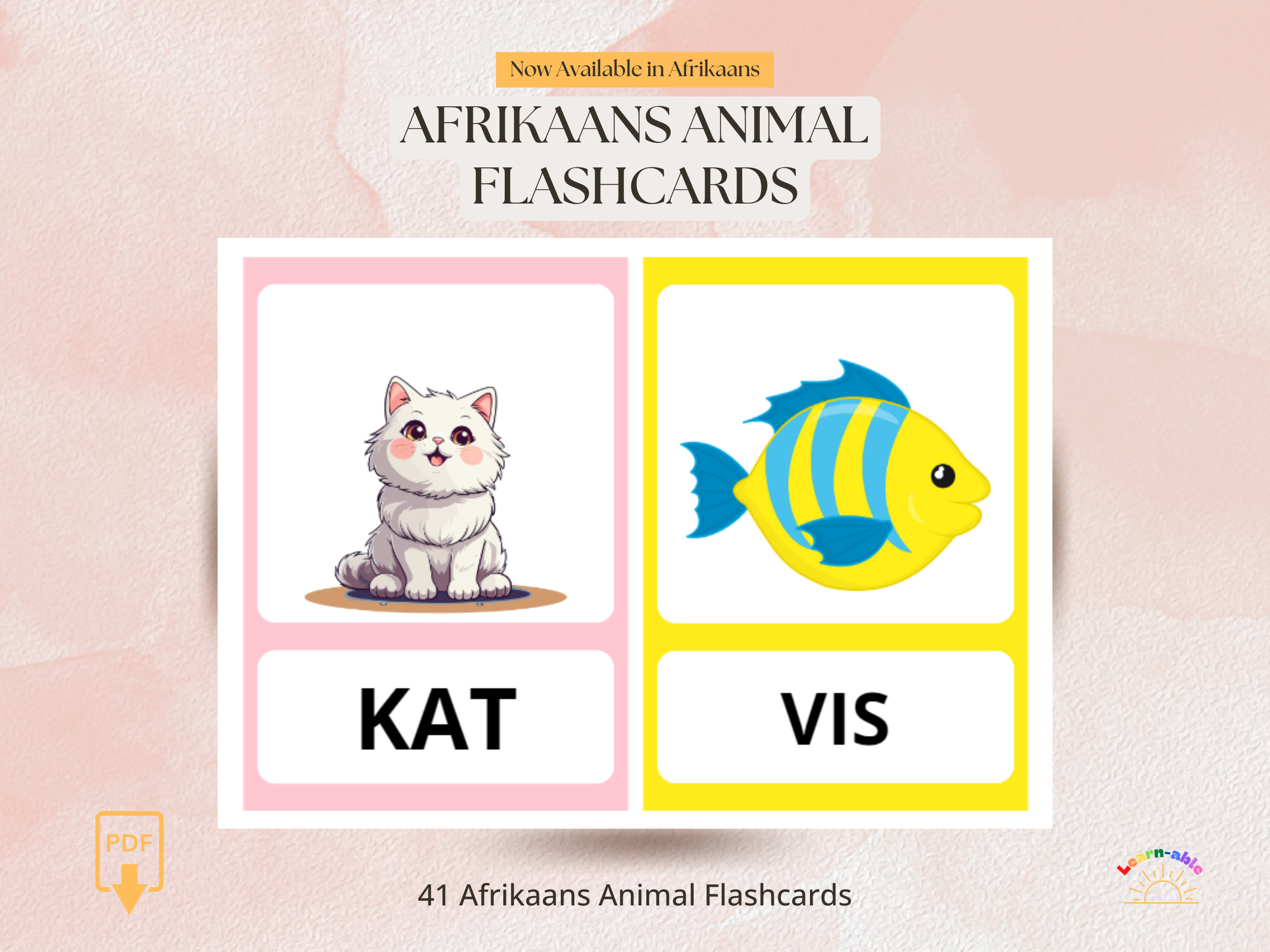 Afrikaans Learning Flashcards | Speech Development | Early Learning ...