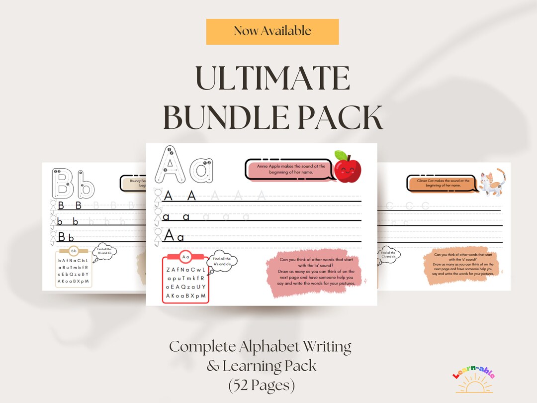 Alphabet Learning & Tracing Worksheets | Learning Letters A-Z | Letter ...