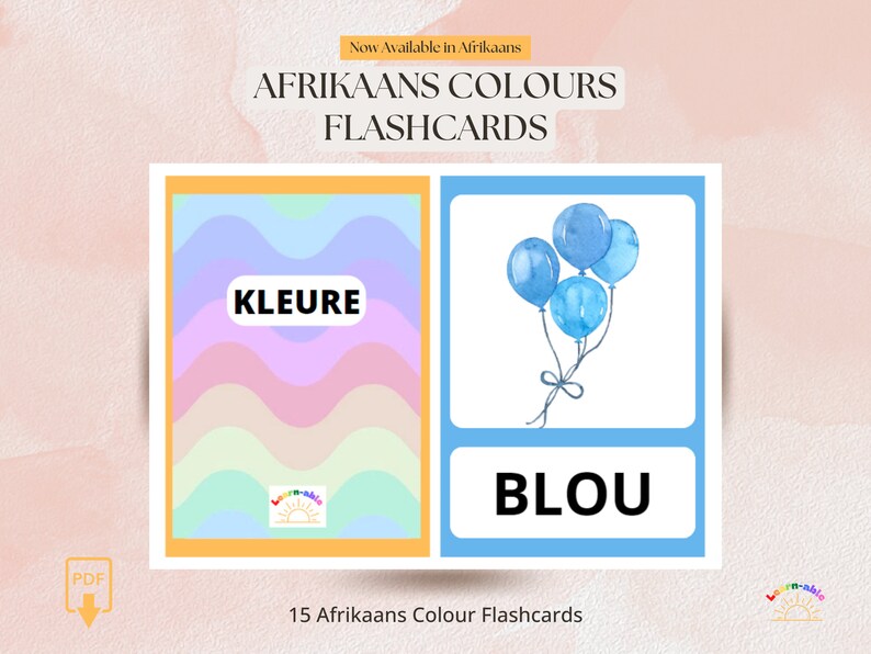 Afrikaans Learning Flashcards | Speech Development | Early Learning ...