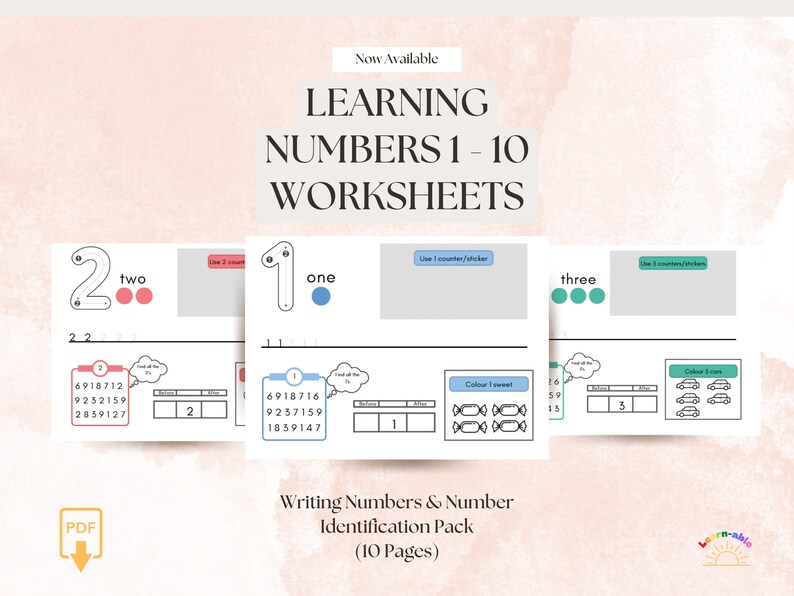 Learning Numbers 1 to 10 | Writing & Number Recognition | Number ...