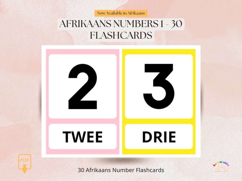 Afrikaans Learning Flashcards | Speech Development | Early Learning ...