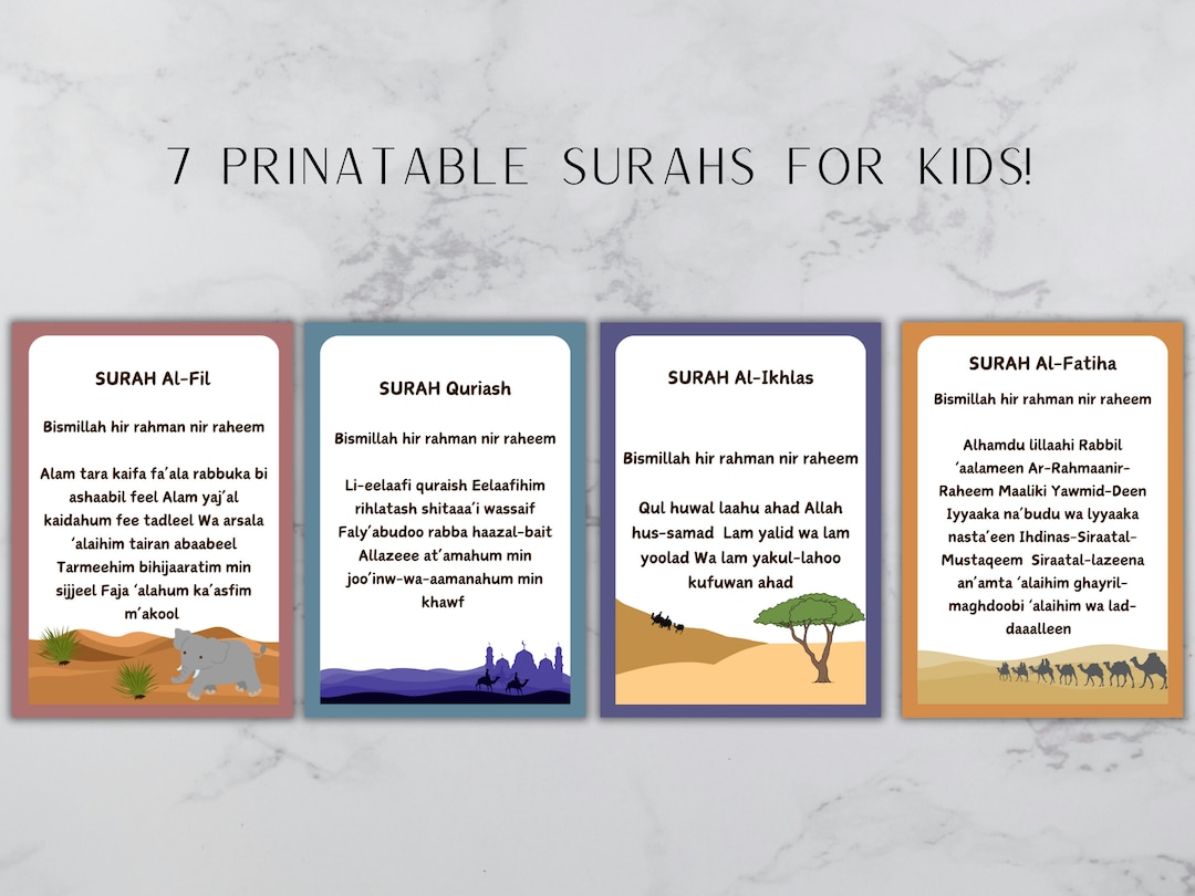 Surah Cards for Kids, Dua Cards, Islamic Duas, Duas for Kids, Children ...