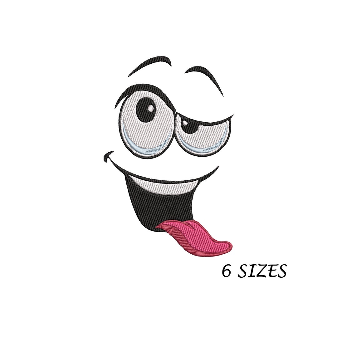 Cartoon Face Embroidery Design for Machine in 6 Sizes and Multi Formats ...