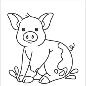 Pig Outline Embroidery Design: 6 Sizes, Machine Embroidery File ...