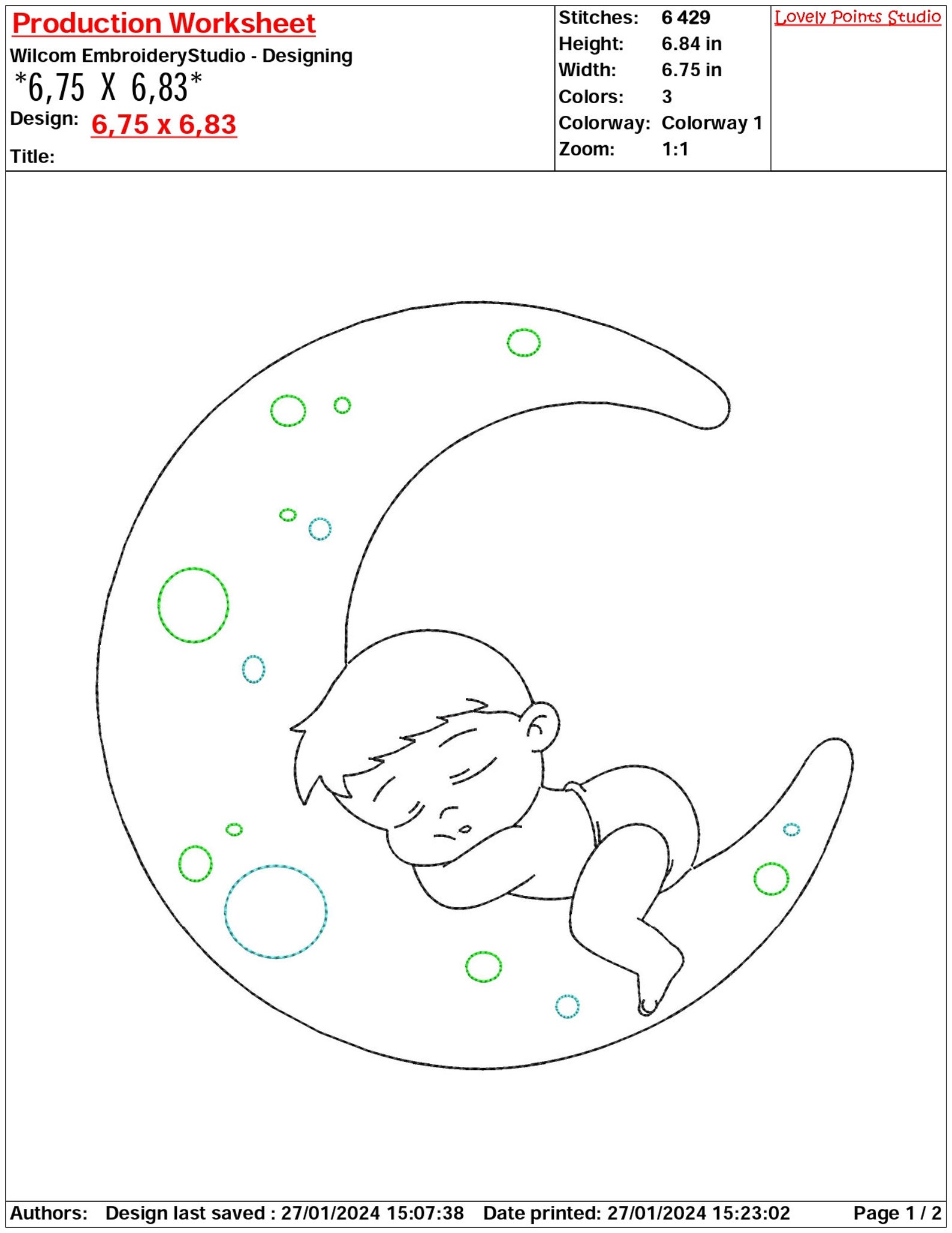 Baby Sleeping on Moon Line Art Embroidery Design (digital File) - Etsy