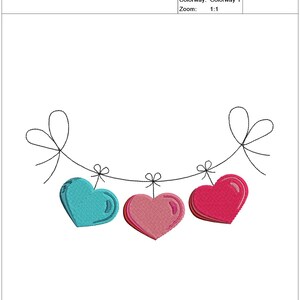 Hanging Hearts Embroidery Design: Love Wire Art (digital File, 6 Sizes ...