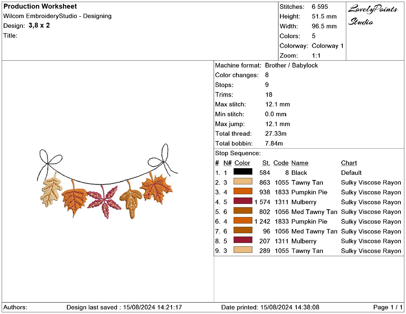 Autumn Leaves Garland Embroidery Design, Machine Embroidery Design ...