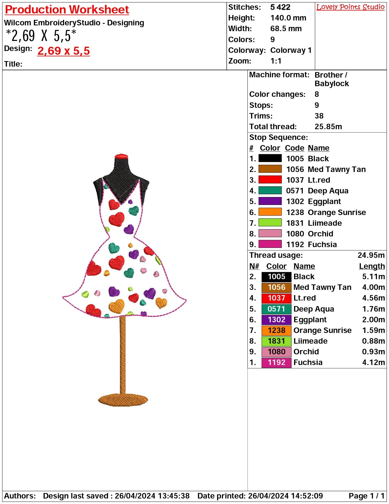 Heart Dress Mannequin Embroidery Design: Multi Formats, 7 Sizes ...