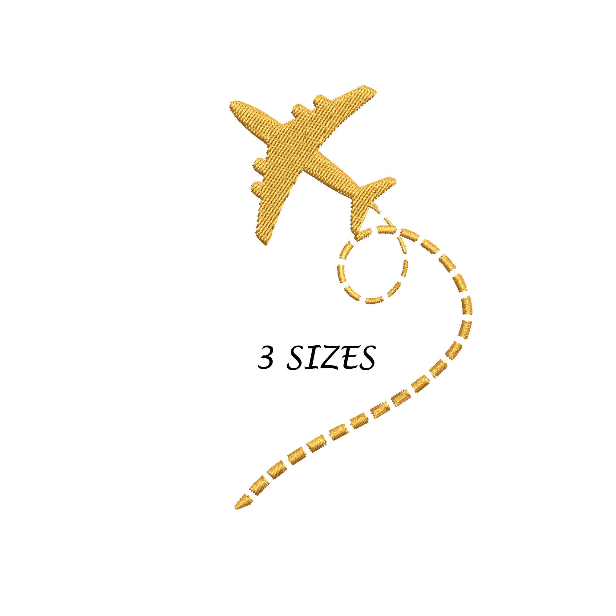 Golden Plane Looping Embroidery Design for Machine , Digital File ...