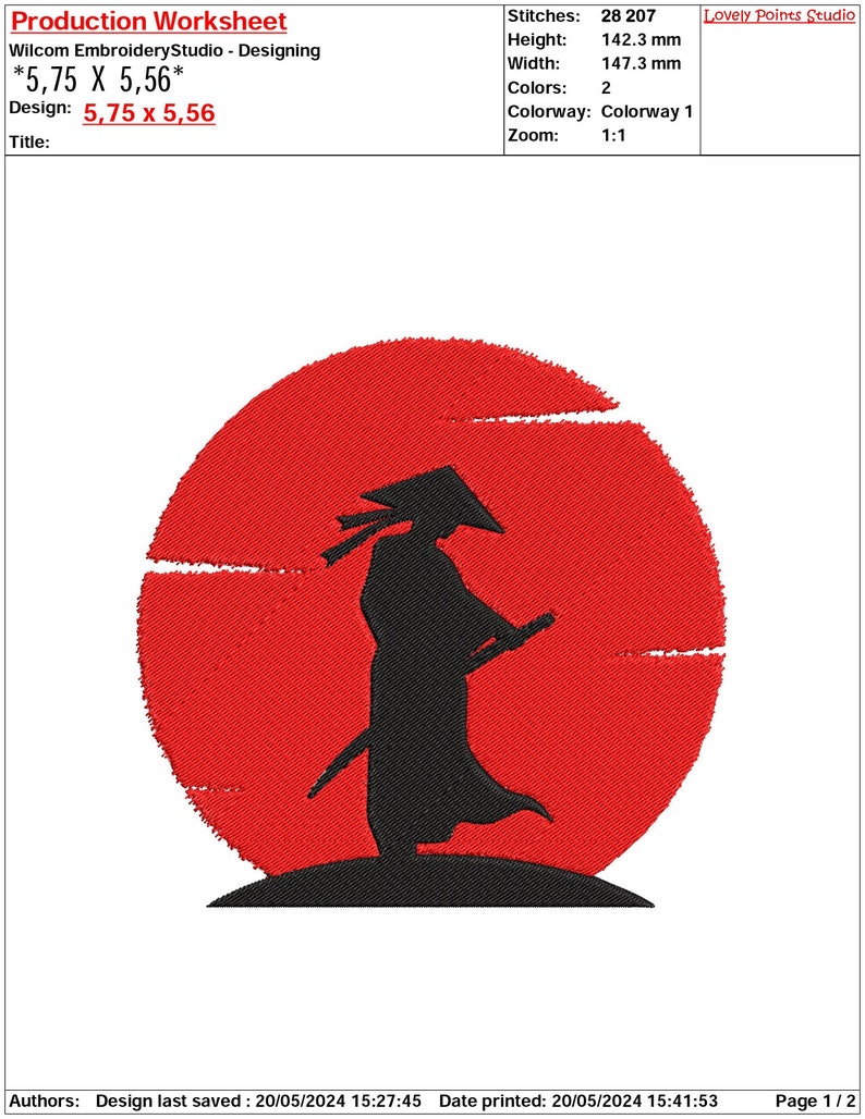 Samurai Silhouette Embroidery Design: Red Moon, Japanese Art (digital ...
