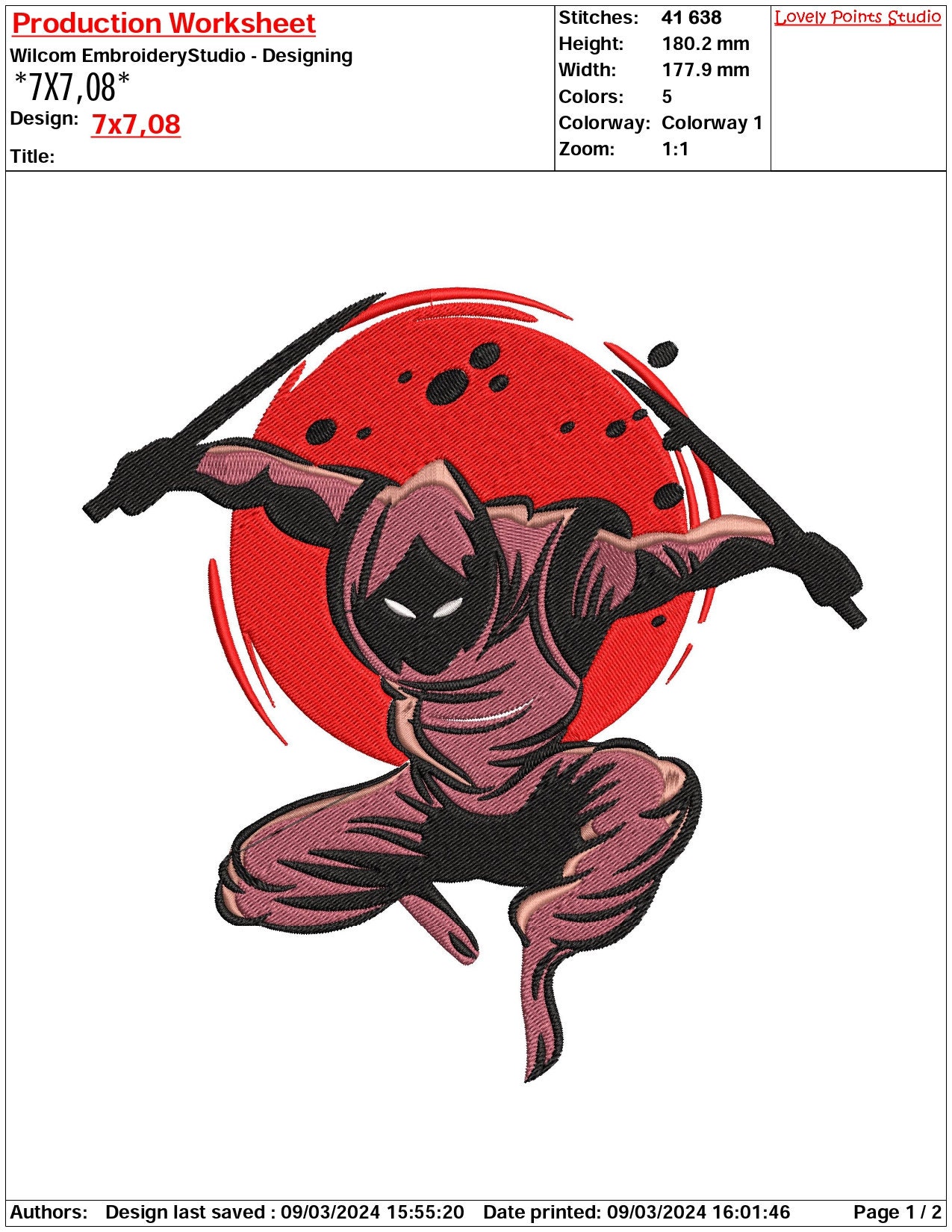 Ninja Embroidery Design for Machine, Embroidery Design in 6 Sizes and 8 ...