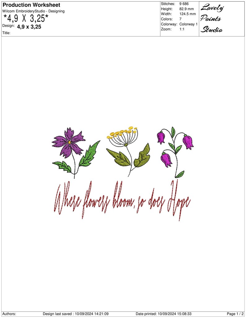 Flowers and Quote Embroidery Design: Machine Embroidery File (6 Sizes ...