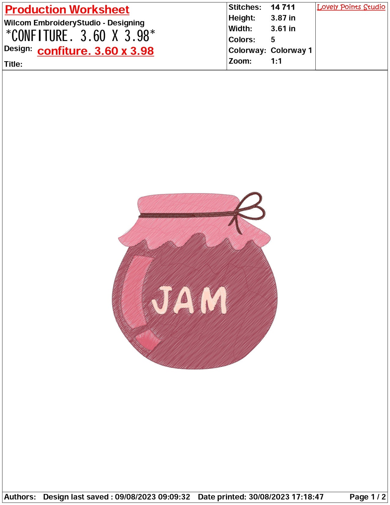 Jam Jar Embroidery Design for Machine, Digital File, Multi Formats, 3 ...