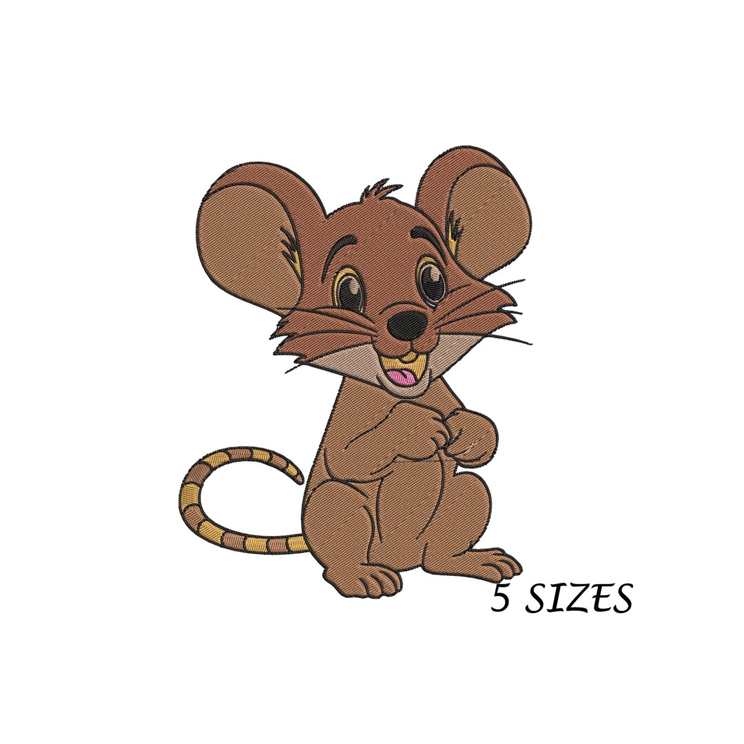 Cartoon Rat Machine Embroidery Design , 5 Sizes in Multi Formats, Brown ...