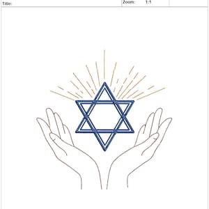 Star of David Embroidery Design: Line Art Hands (digital File, 6 Sizes ...