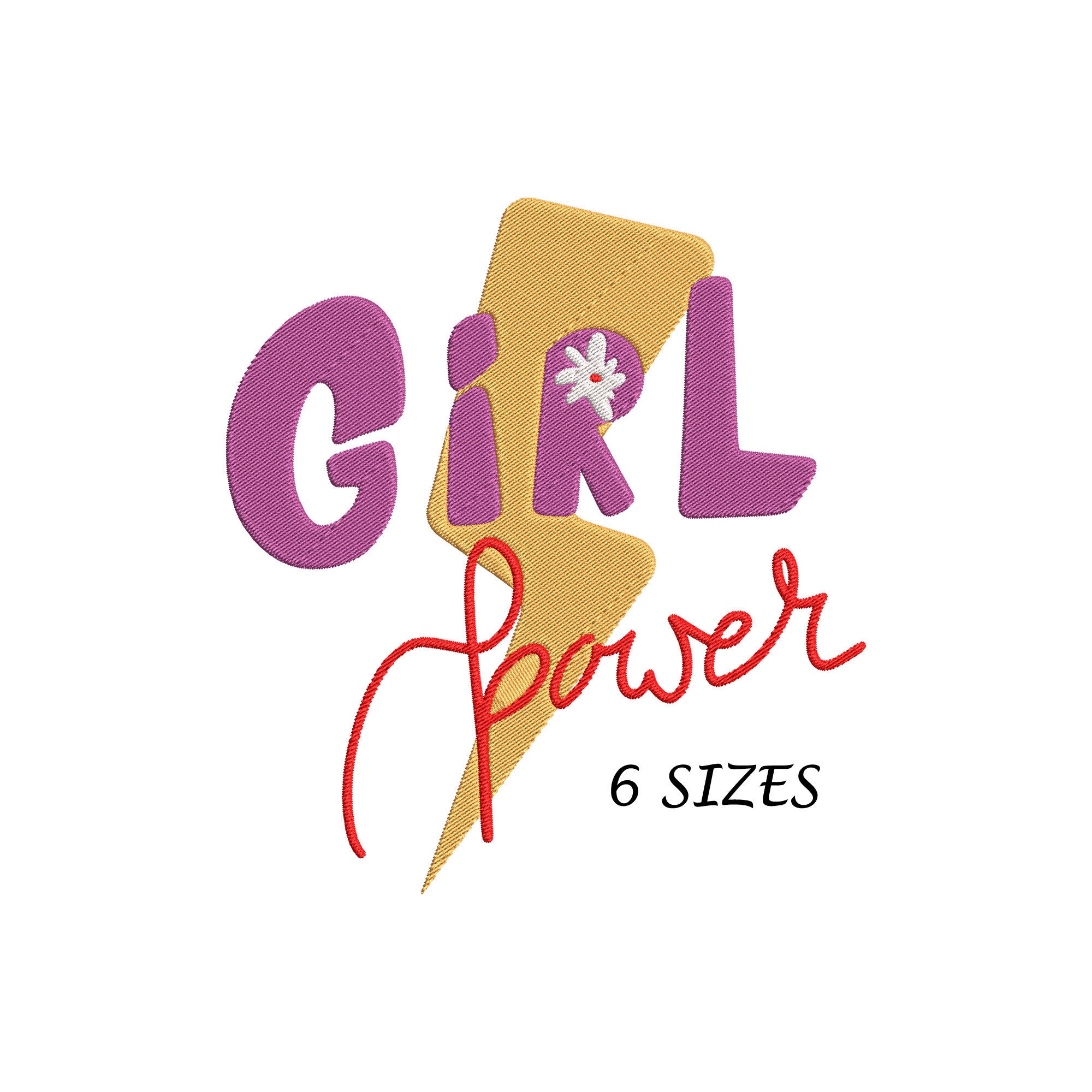 Girl Power Machine Embroidery Design: Multi-formats, 6 Sizes (digital ...