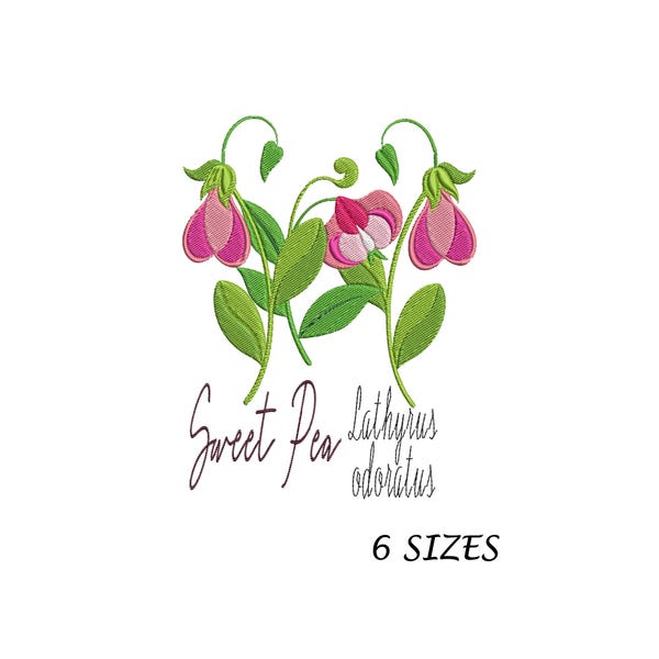 Sweet Pea Embroidery Pattern - Etsy