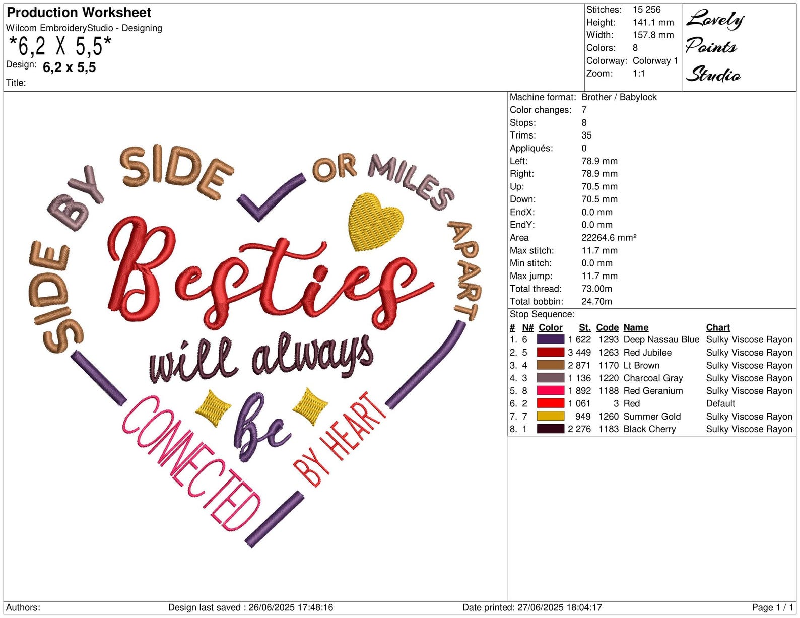 Besties Heart Embroidery Design: Machine Embroidery File (6 Sizes) - Etsy