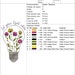 Light Bulb With Flowers Embroidery Design for Machine 6 Sizes and Multi ...