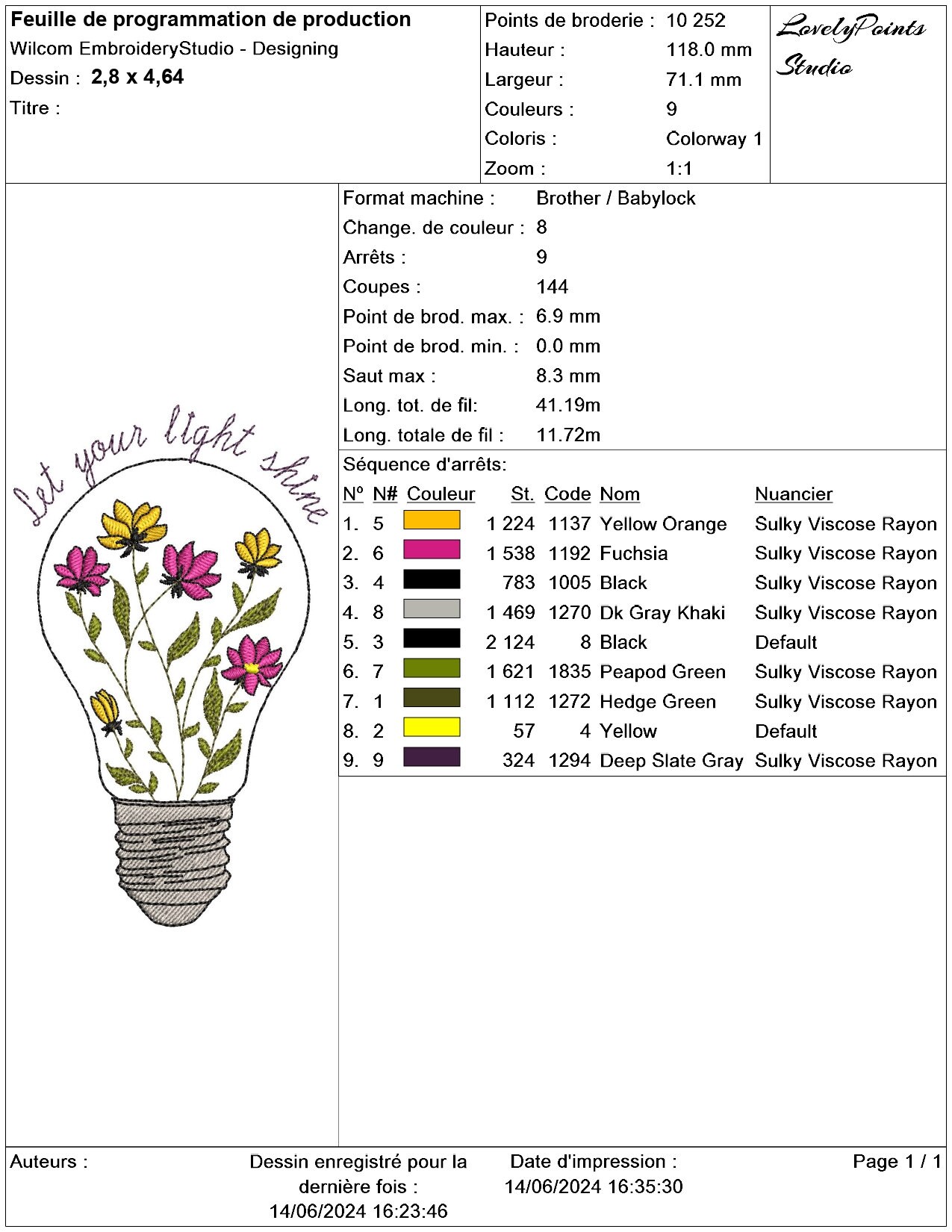 Light Bulb With Flowers Embroidery Design for Machine 6 Sizes and Multi ...
