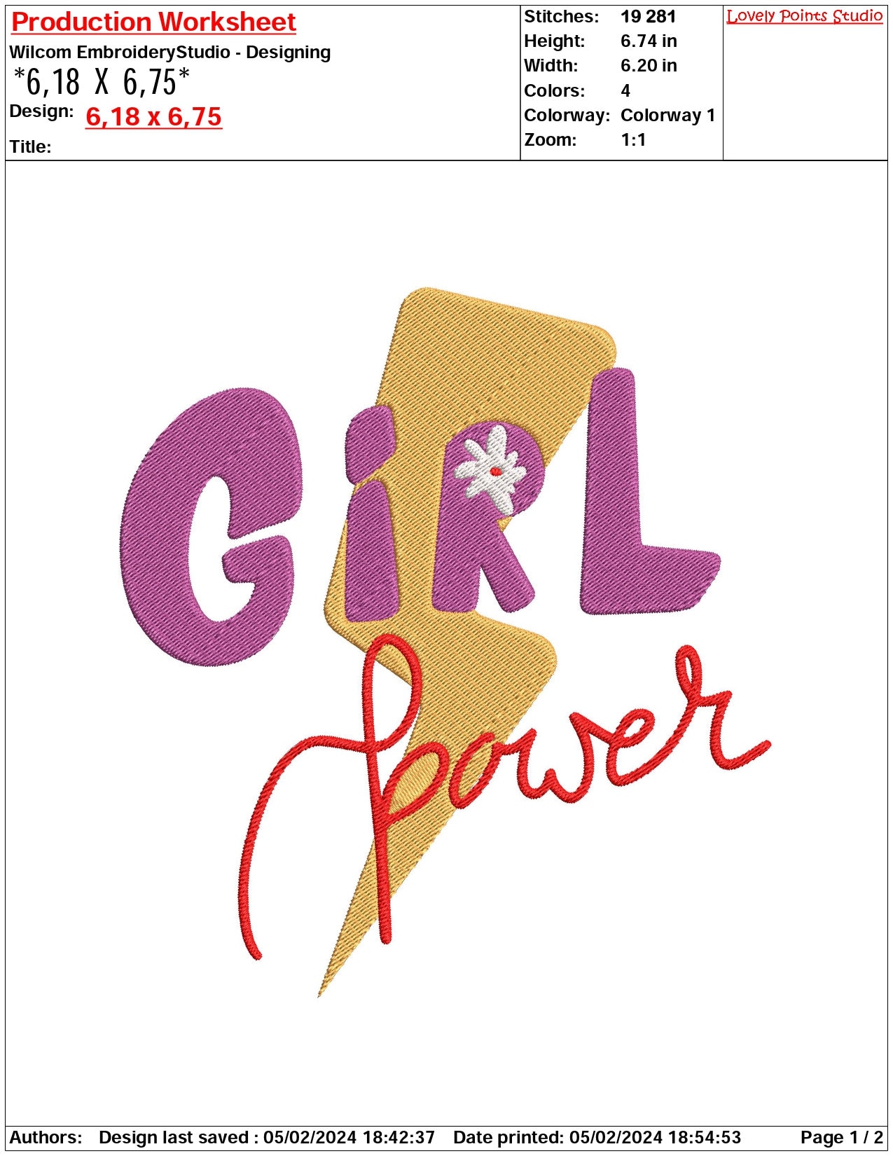 Girl Power Machine Embroidery Design, Multi Formats and 6 Sizes ...