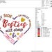 Besties Heart Embroidery Design: Machine Embroidery File (6 Sizes) - Etsy