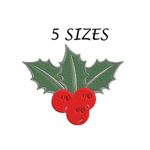 Christmas Holly Embroidery Design for Machine, 5 Sizes in Multi Formats ...