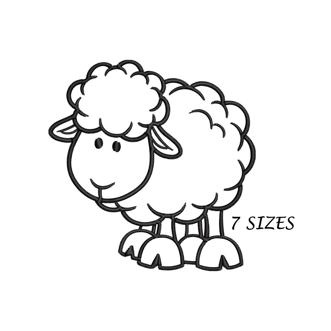 Sheep Outline Embroidery Design for Machine, Digital File , Multi ...