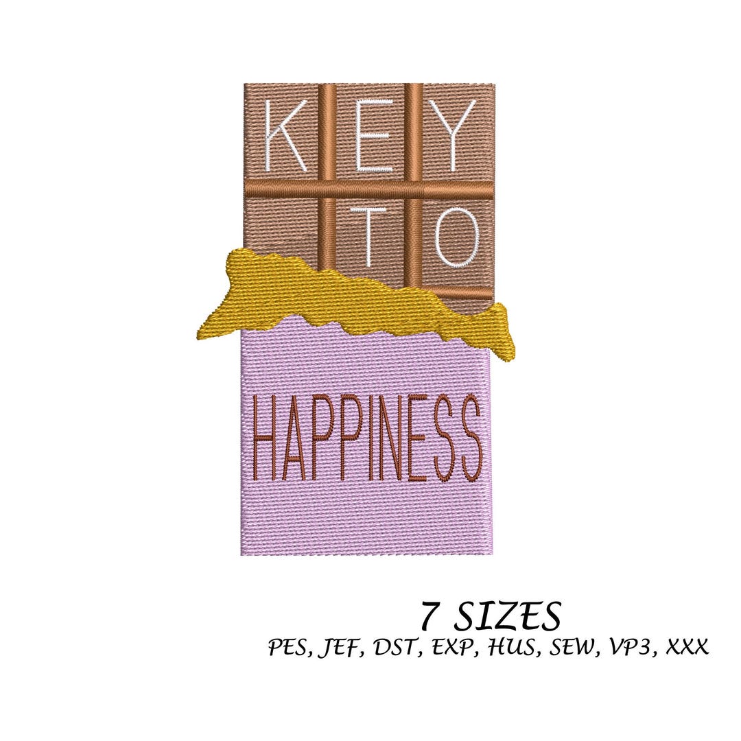 Chocolate Bar Embroidery Design: Machine Embroidery File (7 Sizes ...