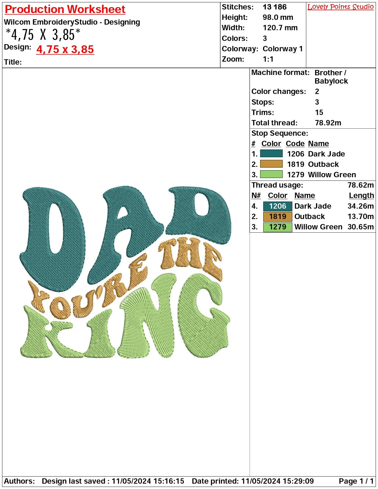 Dad You're the King Embroidery Design for Machine in 7 Sizes and Multi ...