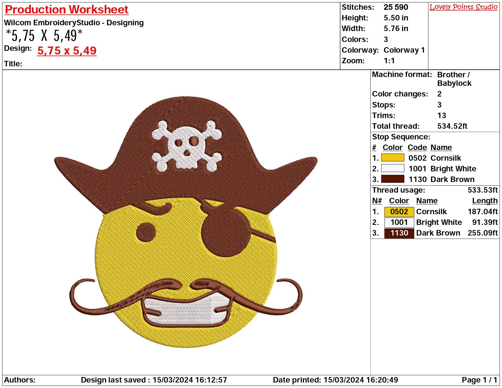 Pirate Smiley Design for Embroidery Machine in 6 Sizes, Multi Formats ...