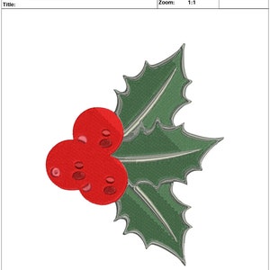 Christmas Holly Embroidery Design for Machine, 5 Sizes in Multi Formats ...