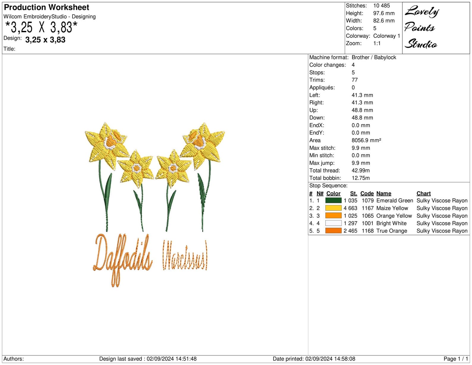 Daffodils Spring Flowers Embroidery Design: 6 Sizes (digital File) - Etsy