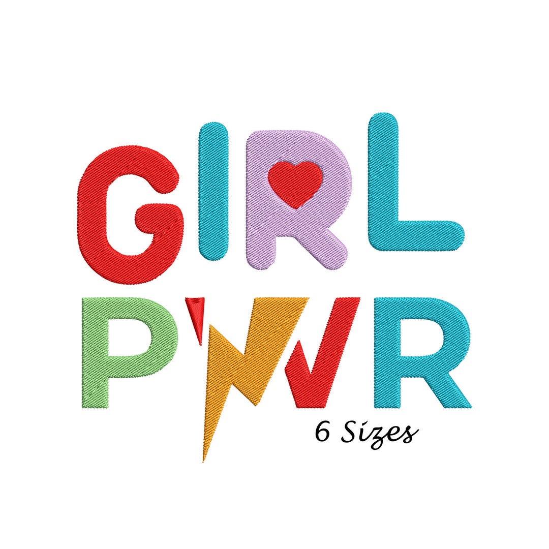 Girl Power Embroidery Design for Machine in 6 Sizes and Multi Formats ...