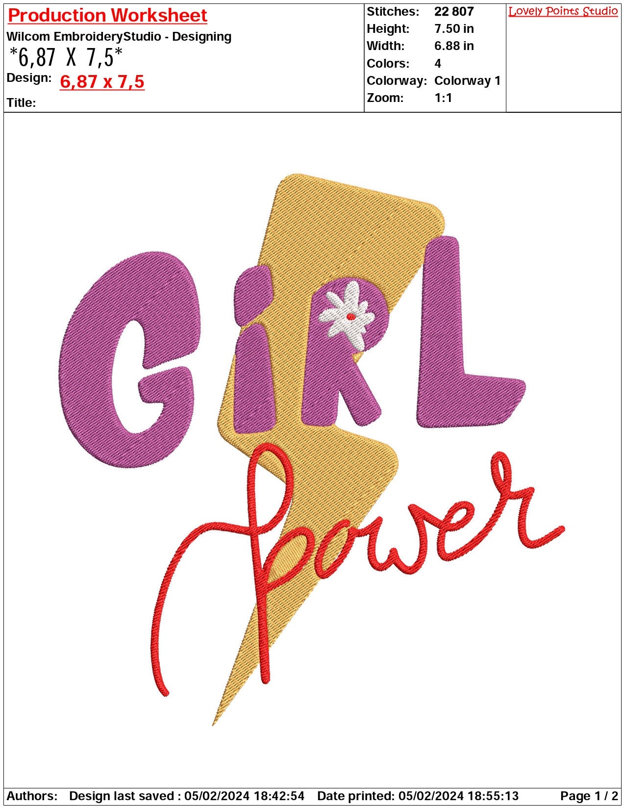 Girl Power Machine Embroidery Design, Multi Formats and 6 Sizes ...
