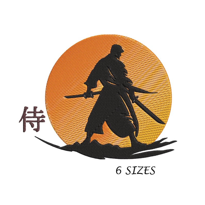 Samurai Warrior Embroidery Design: Japanese Lettering (digital File, 6 ...