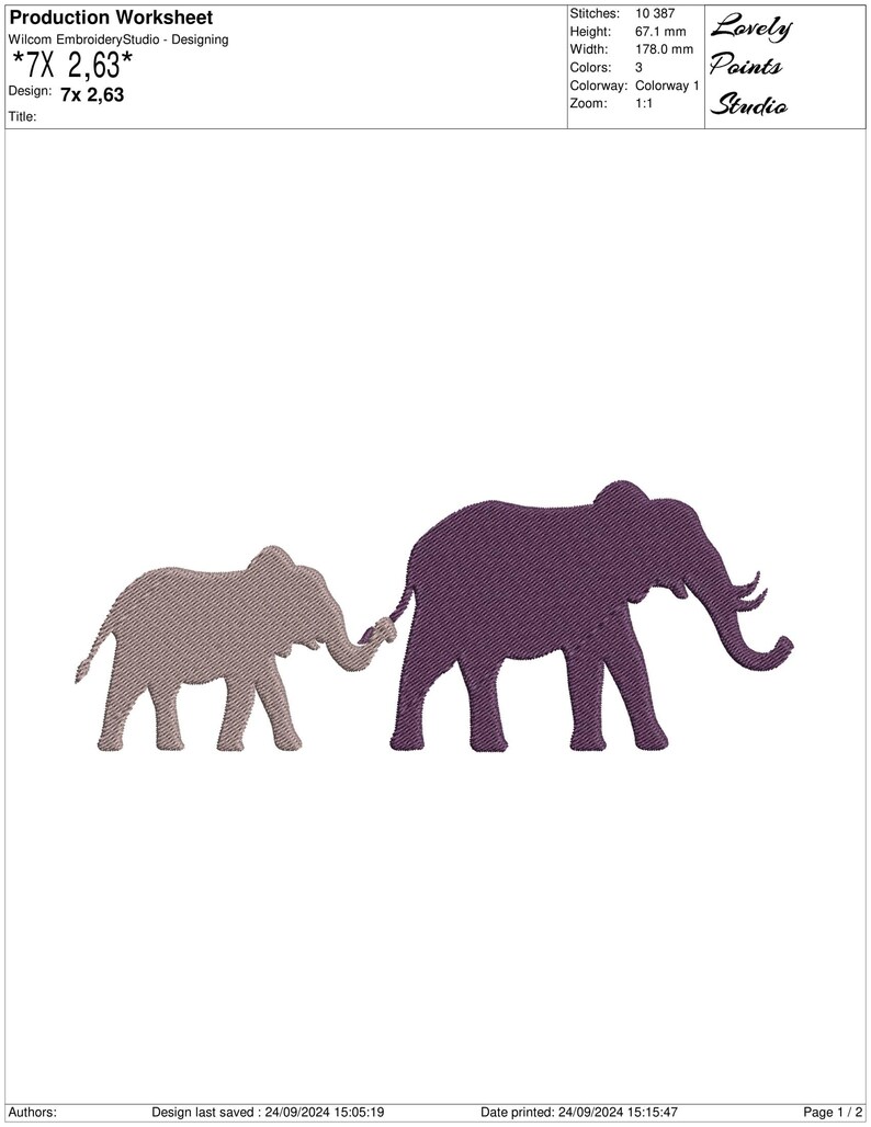 Walking Elephants Embroidery Design: Machine Embroidery File (digital ...