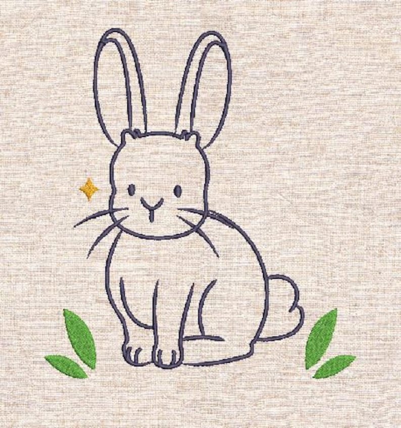 Bunny Outline Embroidery Design for Machine, 8 Sizes , Instant Download ...