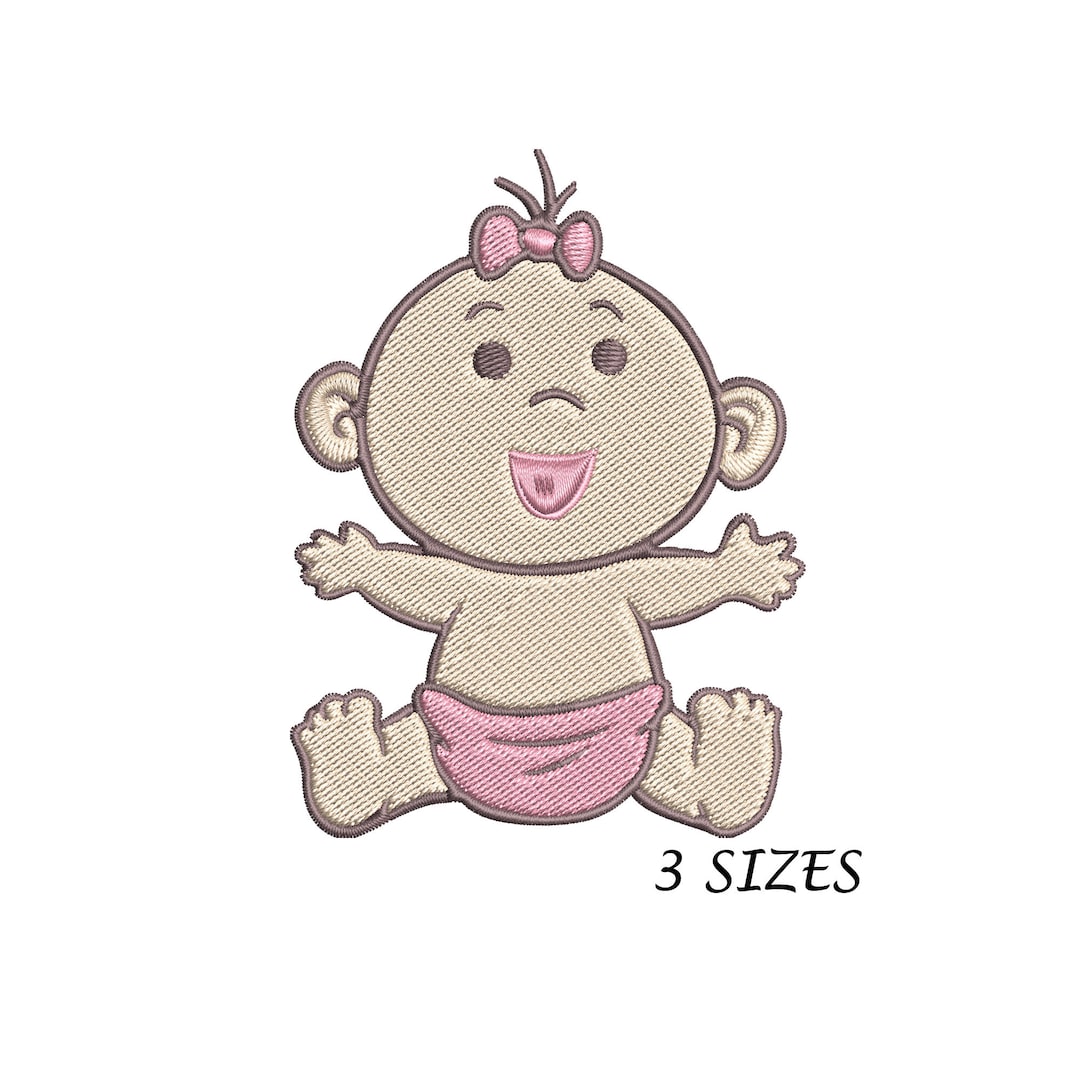 Baby Girl Embroidery Design: Machine Embroidery File (multi Formats, 3 ...