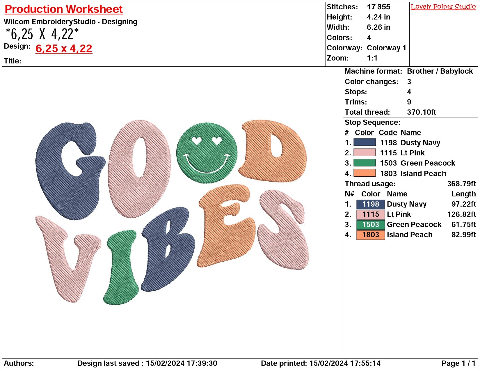 Good Vibes With Smiley Embroidery Design, Multi Formats, 6 Sizes ...