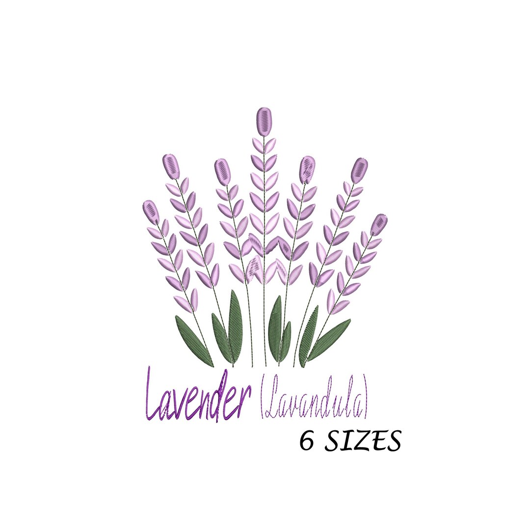 Lavender Machine Embroidery Design, 6 Sizes Digital File, Flowers ...