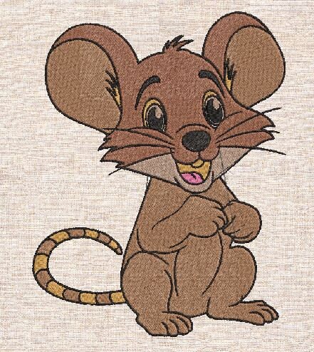 Cartoon Rat Machine Embroidery Design , 5 Sizes in Multi Formats, Brown ...