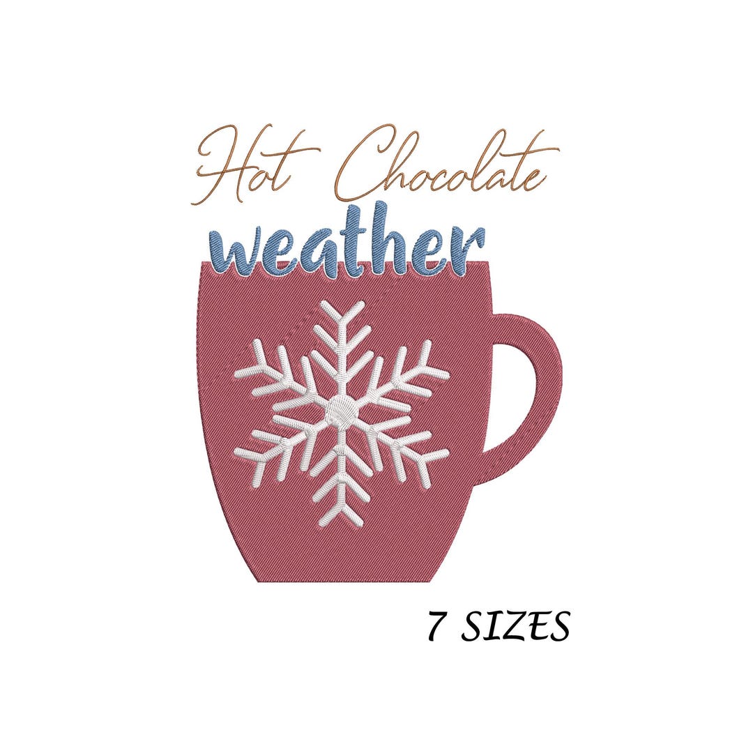 Mug and Hot Chocolate Embroidery Design, Machine Embroidery Design ...