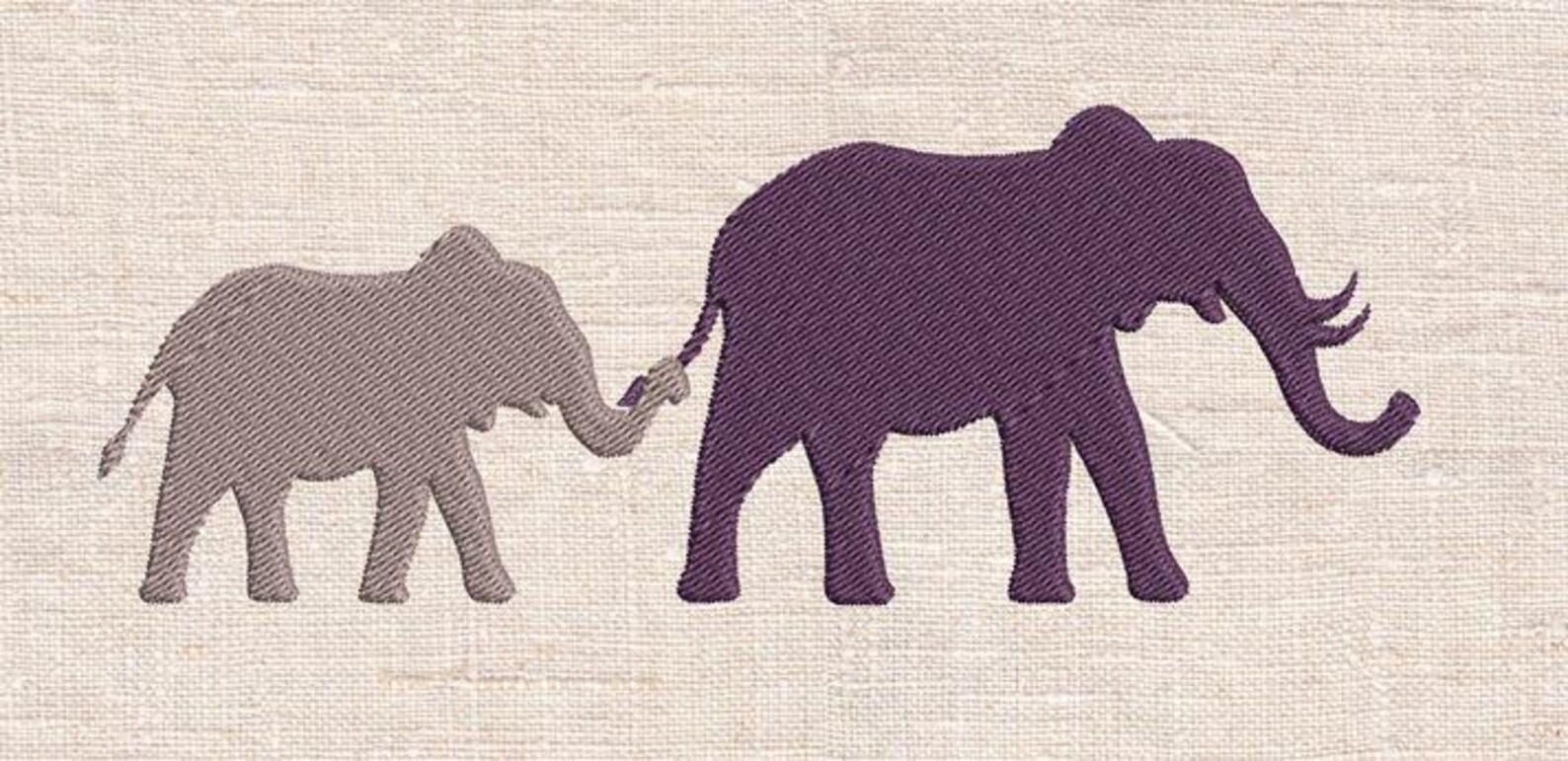 Walking Elephants Embroidery Design: Machine Embroidery File (digital ...
